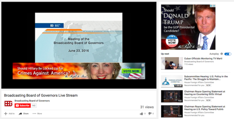 Poor quality BBG video, risky ads on BBG YouTube, VOA Director Amanda ...
